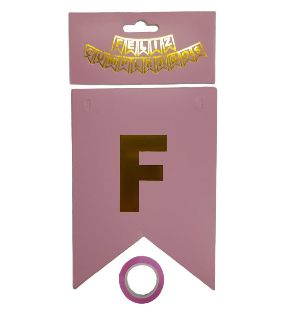 Banderin feliz cumpleaños rosa pastel – Imágenes Mayorista