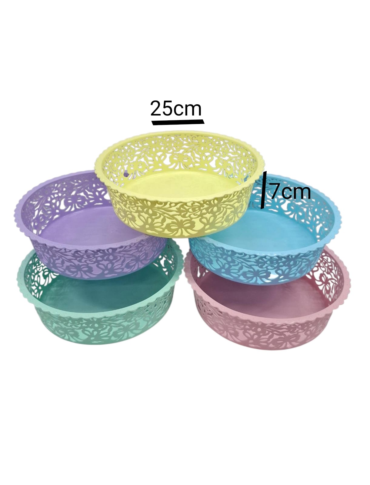 Canasto organizador calado redondo 25x7Cm- 91064 – Imágenes Mayorista