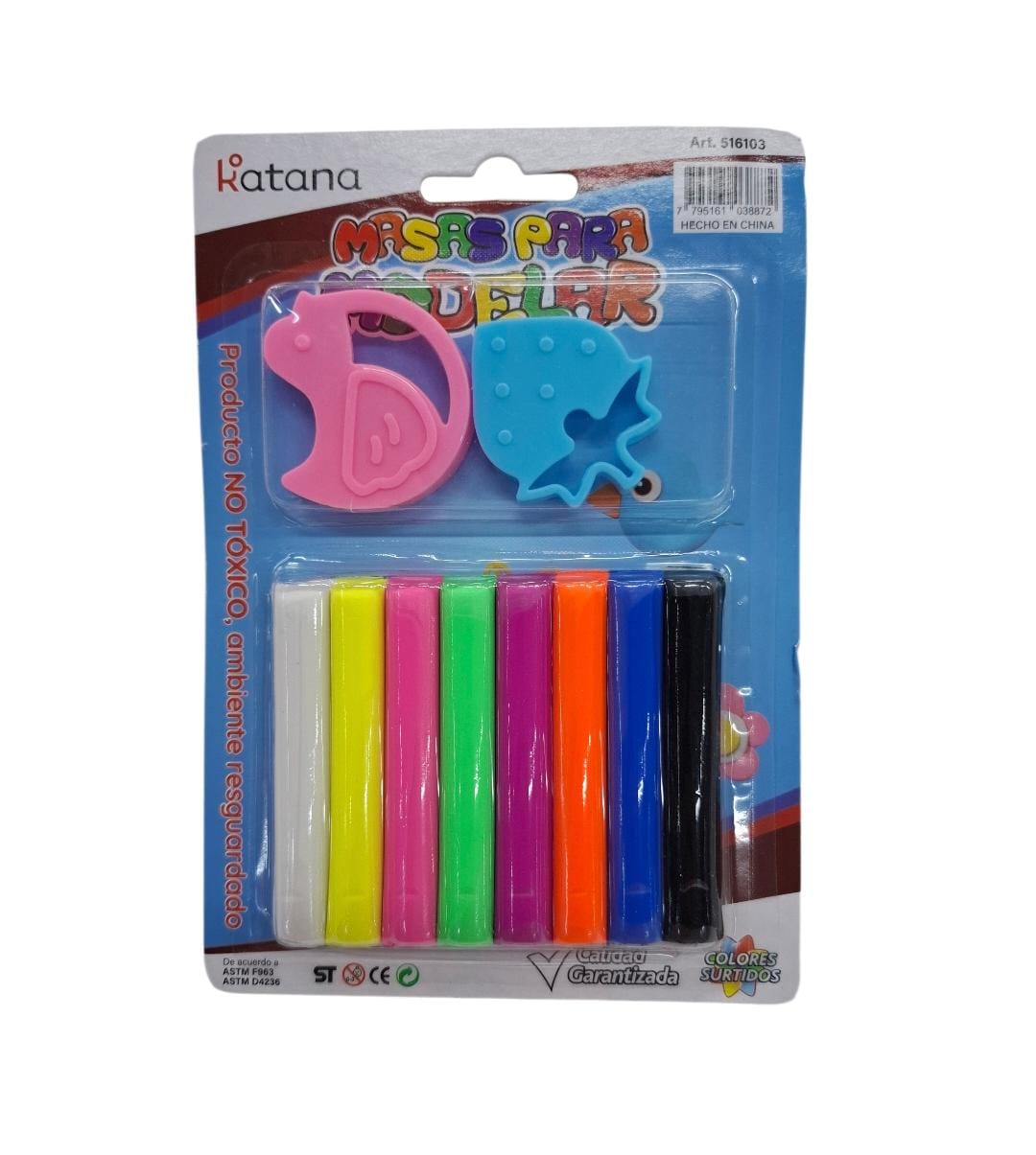 Masa para modelar x8 colores + 2 moldes blister-38872 – Imágenes Mayorista