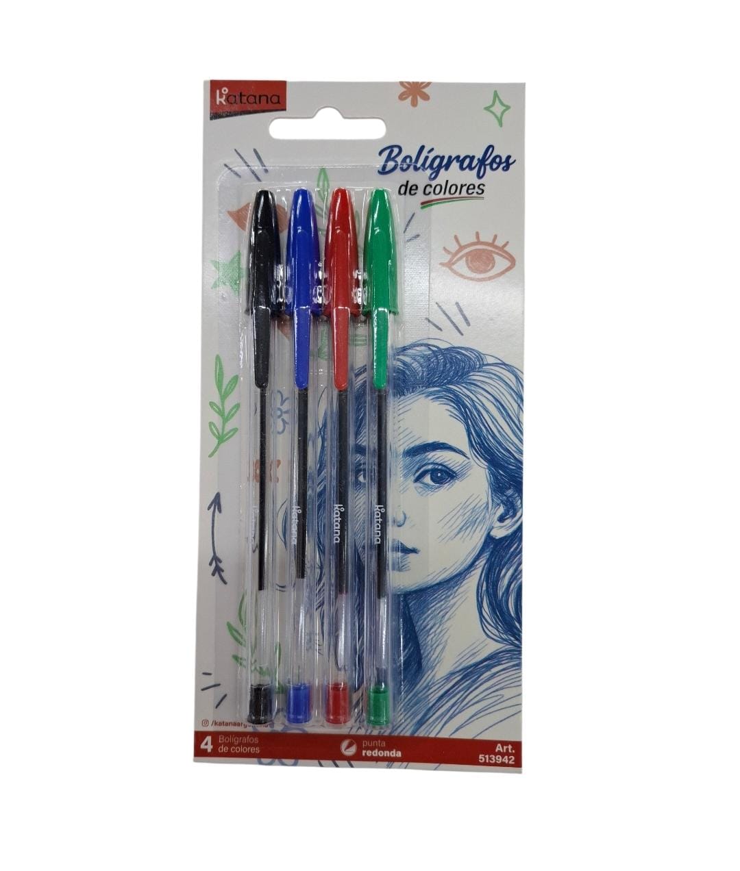 Boligrafos x 4 u dif. colores en blister- 88841 – Imágenes Mayorista